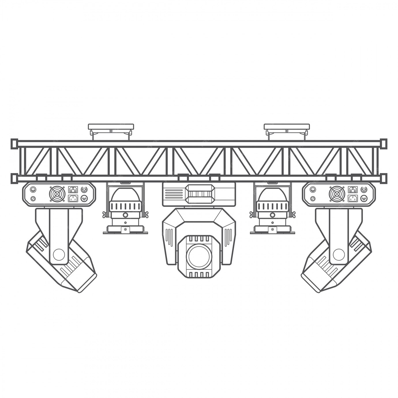 Premium Vector | Outline stage metal truss concert lighting equipment Premium Vector | Outline stage metal truss concert lighting equipment