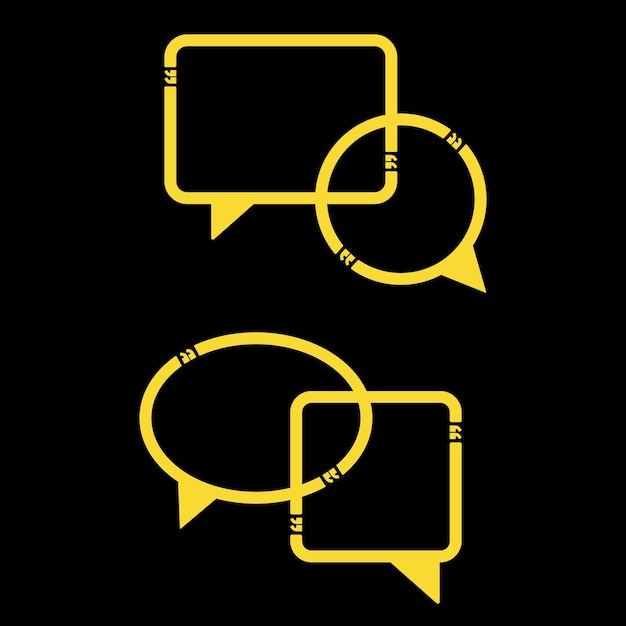 Premium Vector | Outline yellow speech bubbles Premium Vector | Outline yellow speech bubbles