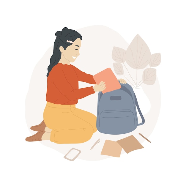 Premium Vector | Pack a backpack isolated cartoon vector illustration Premium Vector | Pack a backpack isolated cartoon vector illustration
