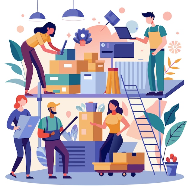 Packaging workers vector illustration | Premium AI-generated vector Packaging workers vector illustration | Premium AI-generated vector