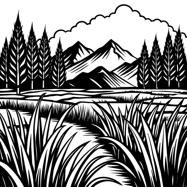 Paddy field vector illustration | Premium AI-generated vector Paddy field vector illustration | Premium AI-generated vector