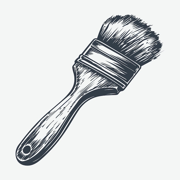 Premium Vector | Paintbrush woodcut drawing vector Premium Vector | Paintbrush woodcut drawing vector