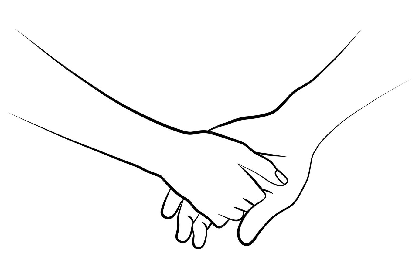 Premium Vector A Pair Of Hands In A Linear Drawing Continuous Linear Drawing Of Hands