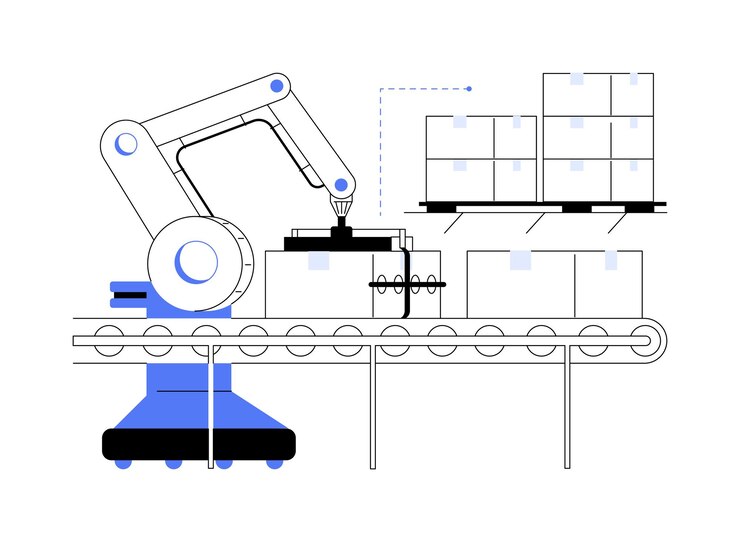 Premium Vector Palletizing Robots Abstract Concept Vector
