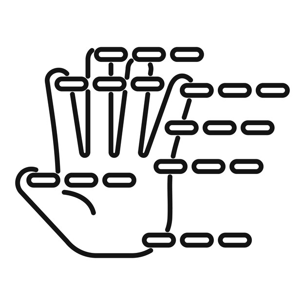 Premium Vector | Palm scanning icon outline vector biometric signature Premium Vector | Palm scanning icon outline vector biometric signature