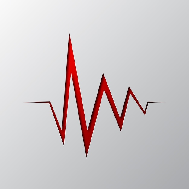 Premium Vector | Paper art of the red heartbeat symbol vector illustration Premium Vector | Paper art of the red heartbeat symbol vector illustration