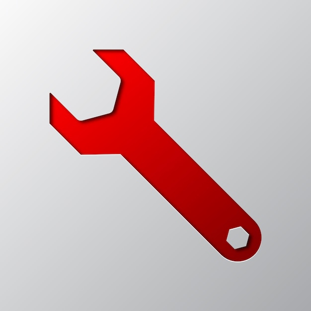 Premium Vector | Paper art of the red wrench Vector illustration Premium Vector | Paper art of the red wrench Vector illustration