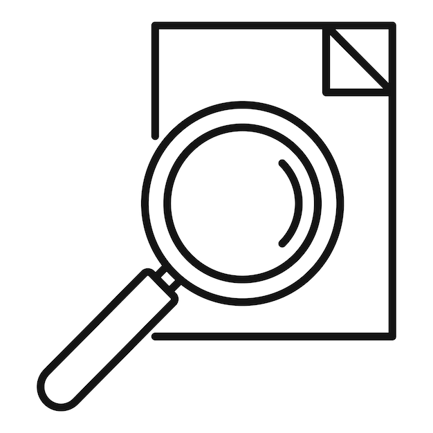 Premium Vector | Paper magnifier exploration icon outline paper ... Premium Vector | Paper magnifier exploration icon outline paper ...