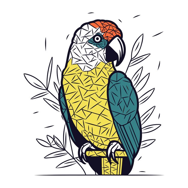 Premium Vector | Parrot hand drawn vector illustration in doodle style Premium Vector | Parrot hand drawn vector illustration in doodle style