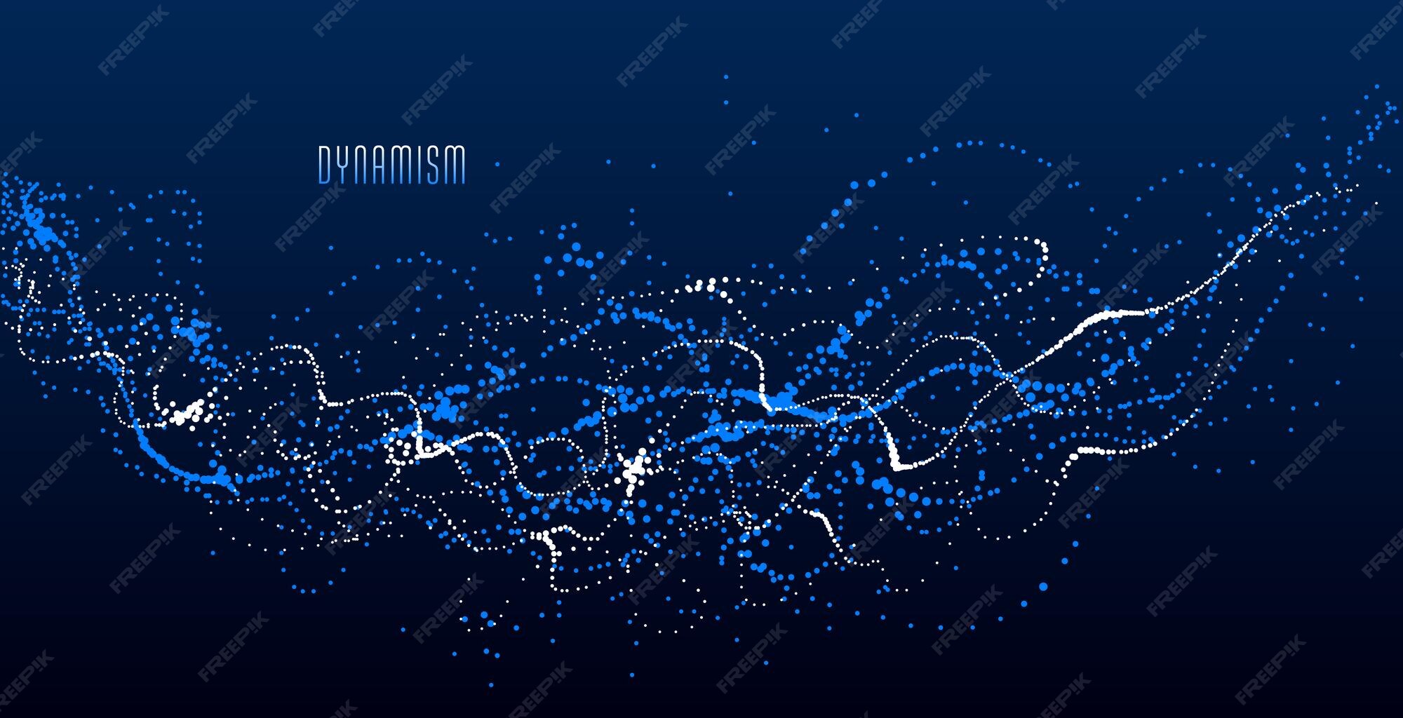 Premium Vector | Particle flow array colorful vector abstract ...