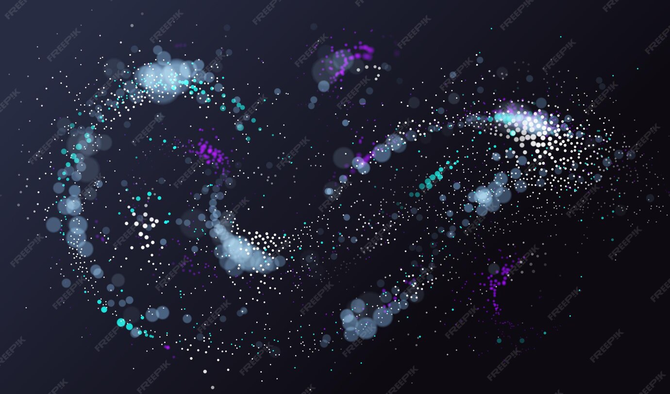 Premium Vector Particle Flow Array Colorful Vector Abstract Background Life Forms Bio Theme