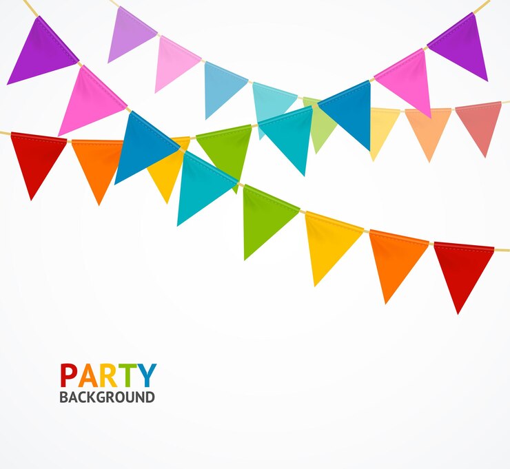 Premium Vector | Party concept banner card with buntings garland flag ... Premium Vector | Party concept banner card with buntings garland flag ...