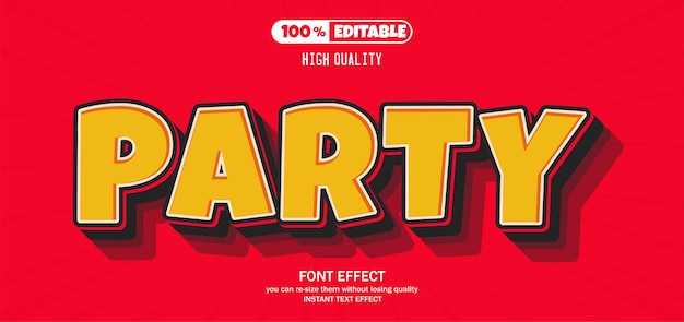 Premium Vector | Party Editable Text Effect Premium Vector | Party Editable Text Effect