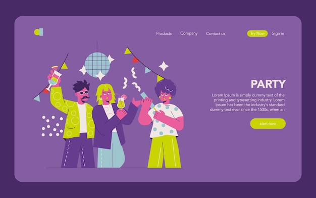 Premium Vector Party Flat Vector Illustration
