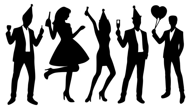Premium Vector | Party people silhouette vector illustration Premium Vector | Party people silhouette vector illustration