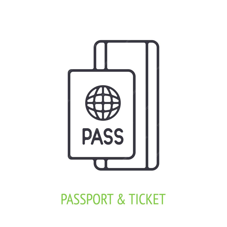 Premium Vector Passport With Ticket Outline Icon Identification