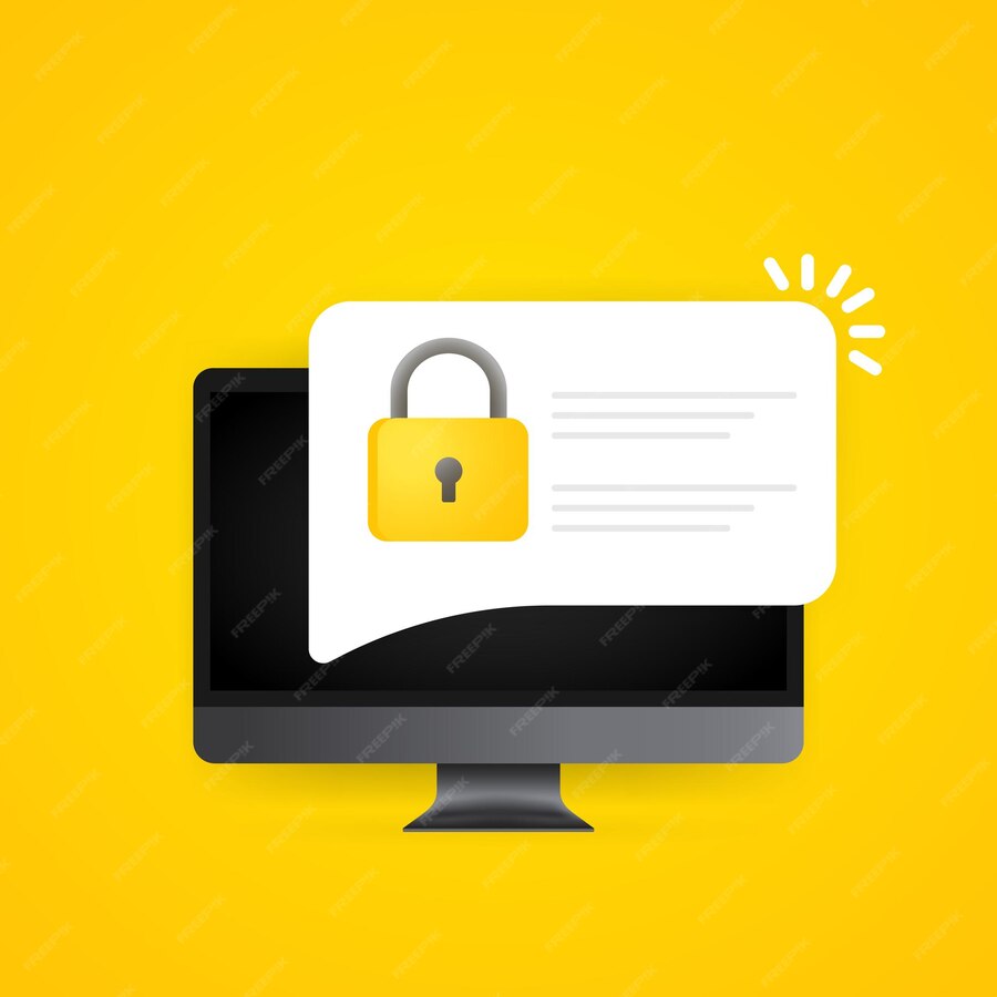 Premium Vector Password Security Access Push Notice On Computer