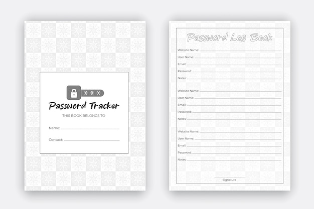 Premium Vector Password Tracker Log Book Design Template In Pattern