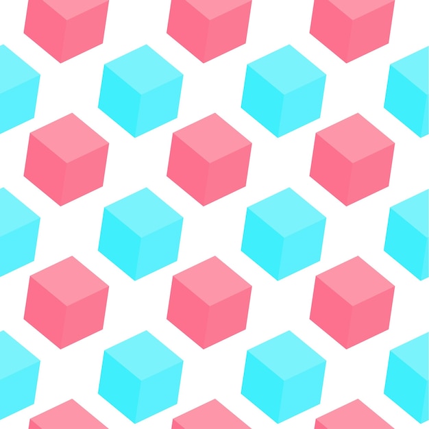 Premium Vector | Pattern flat isometric cube geometry Premium Vector | Pattern flat isometric cube geometry