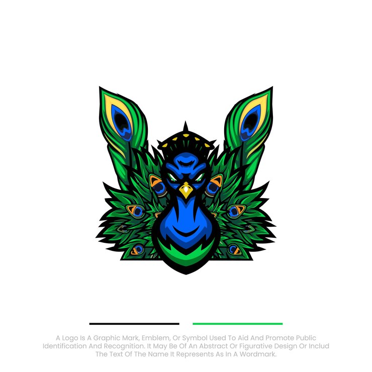 Premium Vector Peacock Cartoon Vector Illustration Logo Design