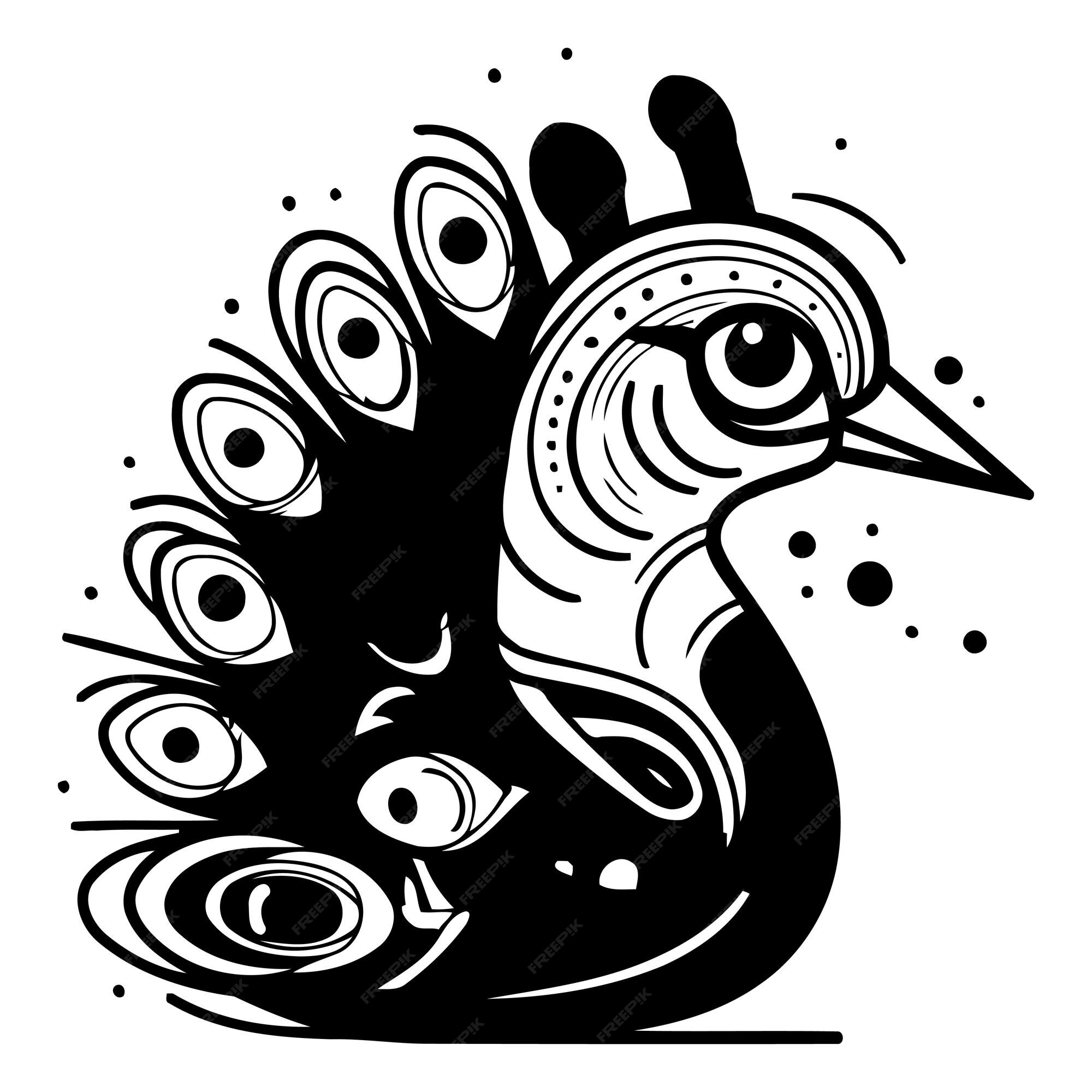Premium Vector Peacock Head Vector Illustration Of A Peacock Head
