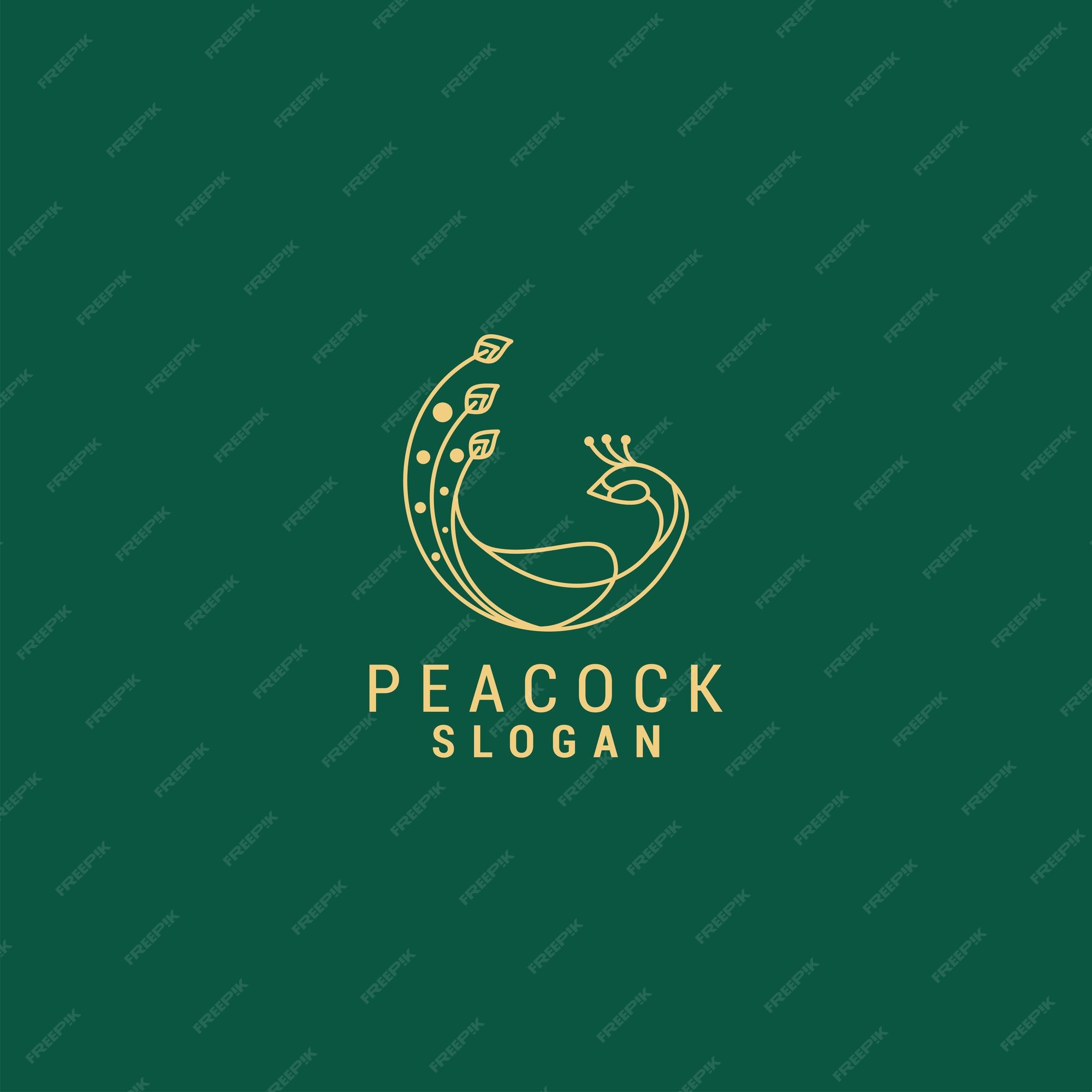 Premium Vector Peacock Line Art Logo Vector Icon Design Template