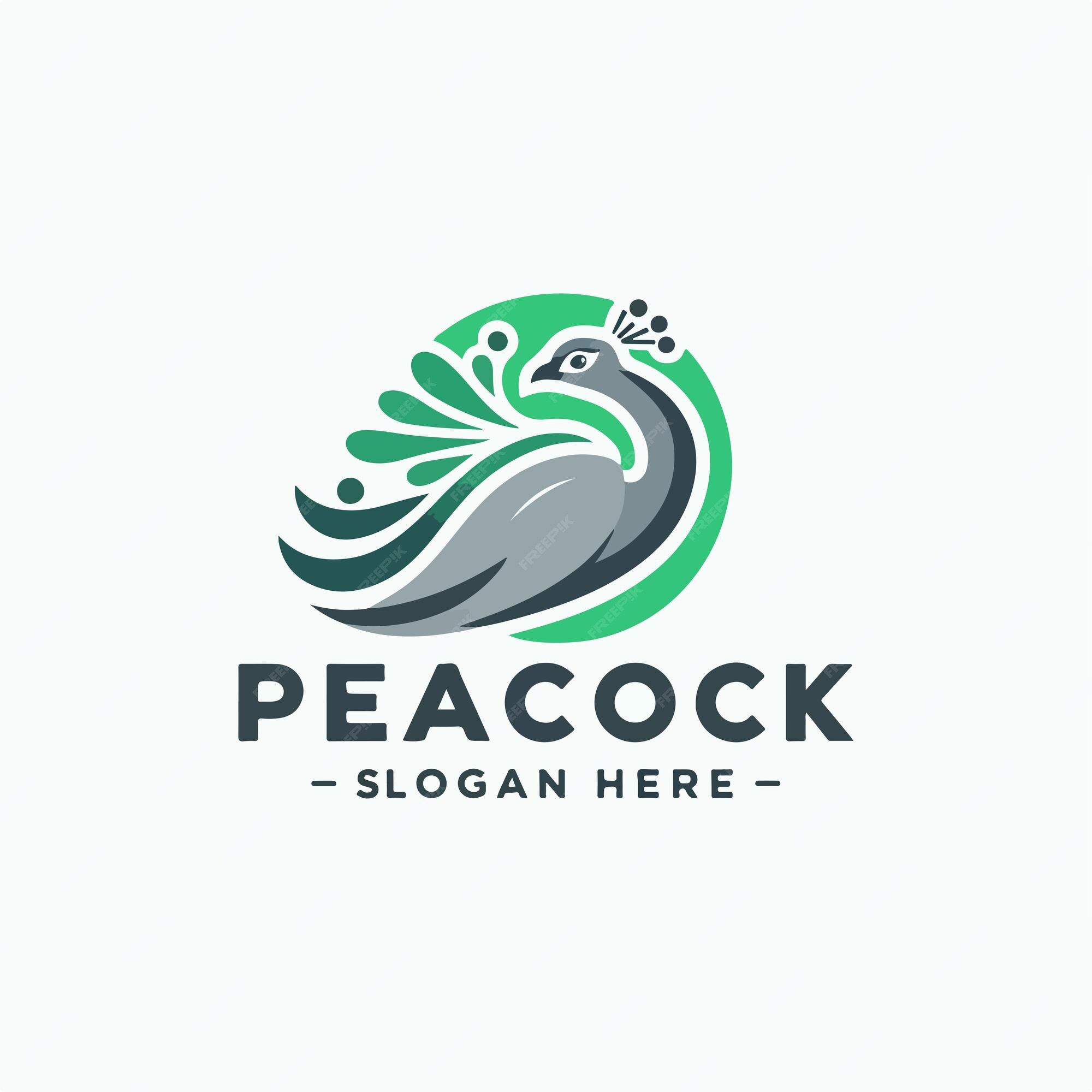 Premium Vector Peacock Logo Design Flat Color Vector