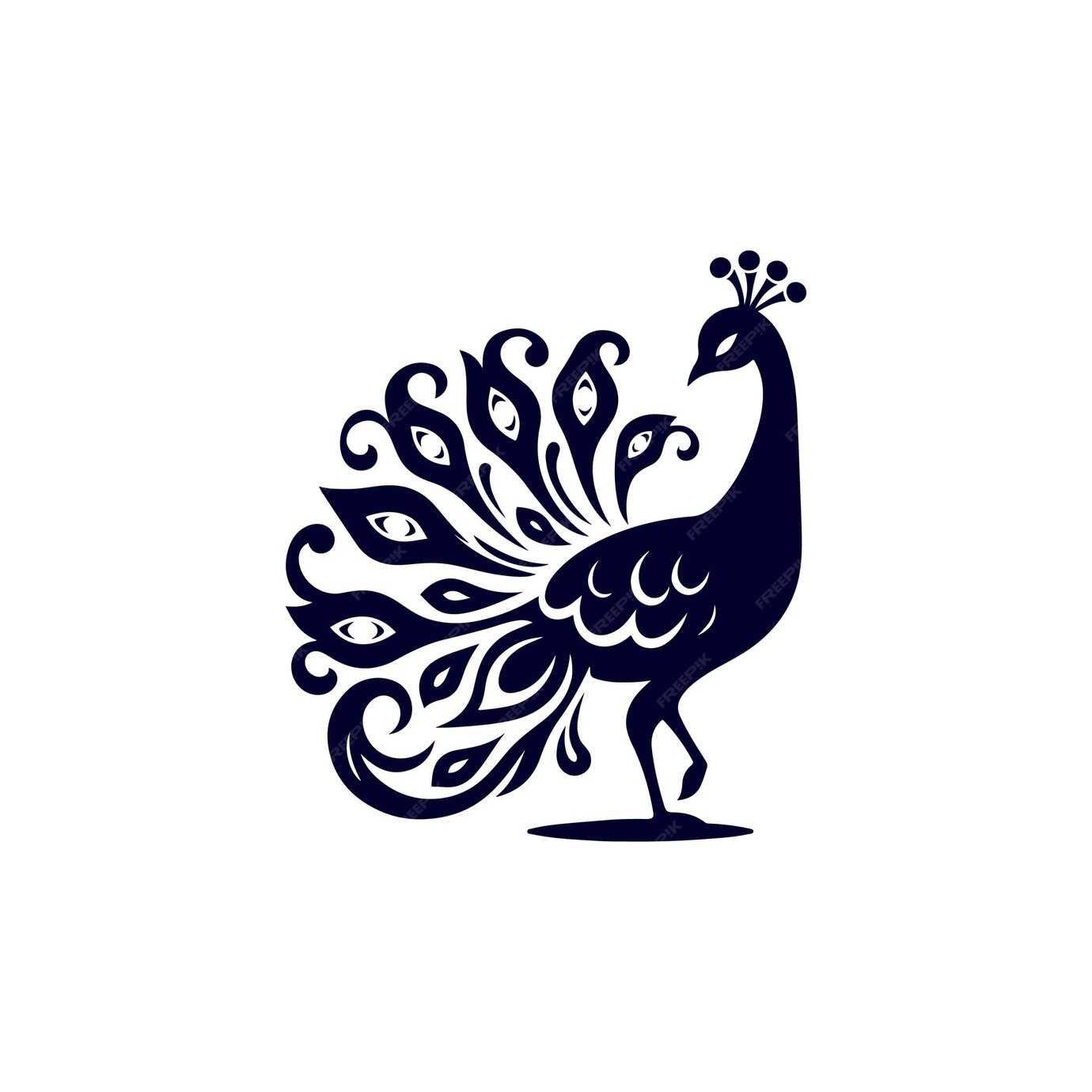 Peacock Silhouette Clip Art Isolated Vector Illustration On White Background Premium Ai