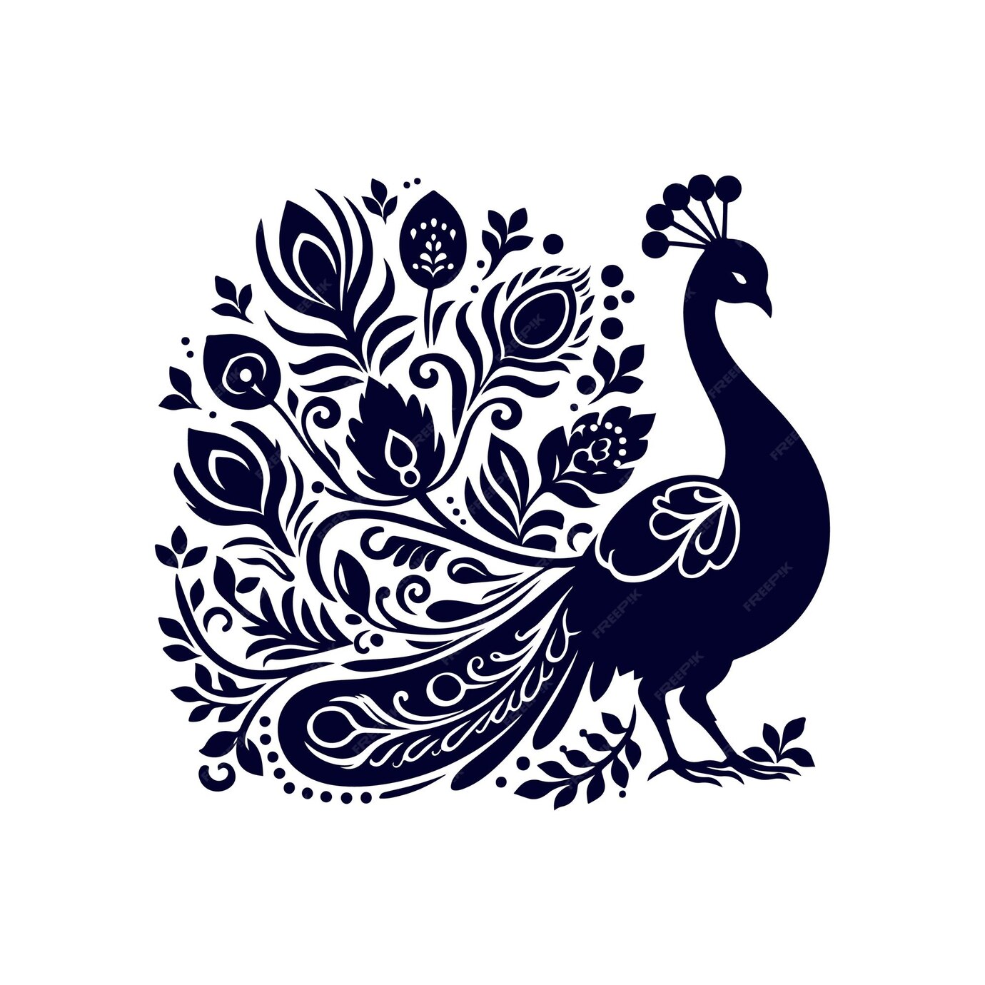 Premium Vector Peacock Silhouette Clip Art Isolated Vector Illustration On White Background