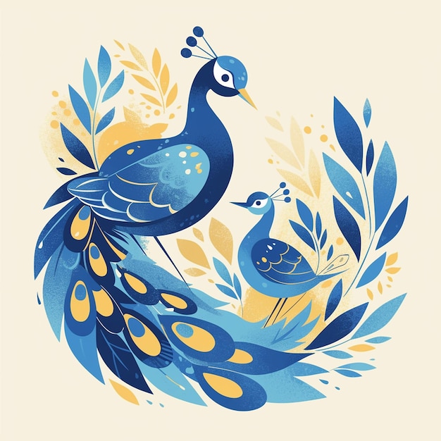 Peacocks In Vibrant Colors Premium Ai Generated Vector