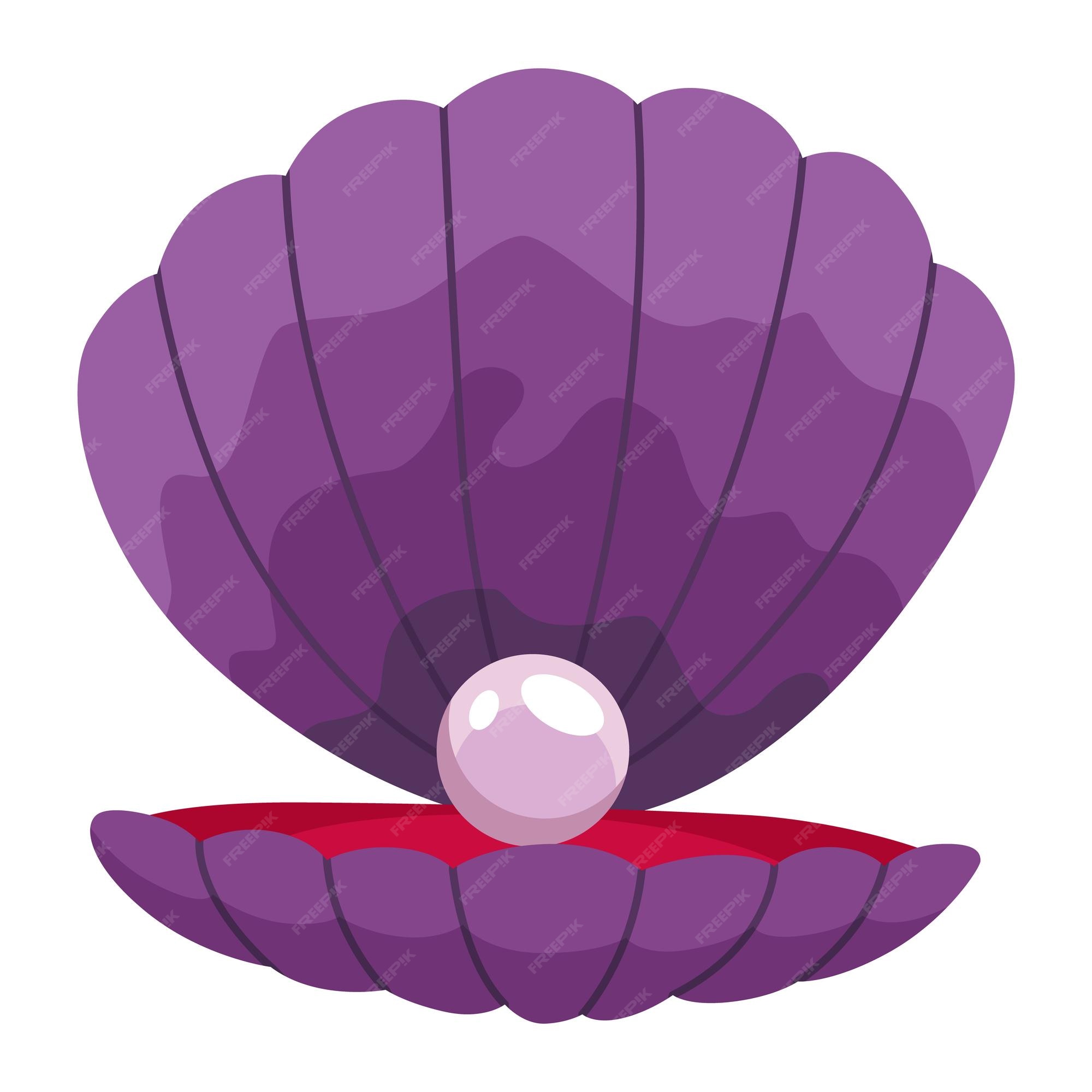 Premium Vector | Pearl in seashell open seashell scallop and pearl ... Premium Vector | Pearl in seashell open seashell scallop and pearl ...