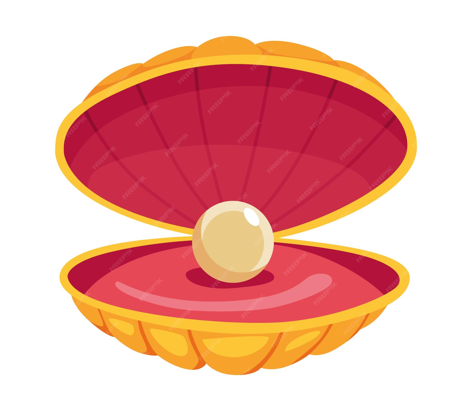 Premium Vector | Pearl in seashell open seashels scallop and pearl ... Premium Vector | Pearl in seashell open seashels scallop and pearl ...