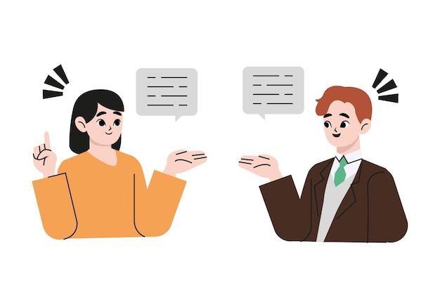 Premium Vector | People or couple talk or have lively discussion in ... Premium Vector | People or couple talk or have lively discussion in ...