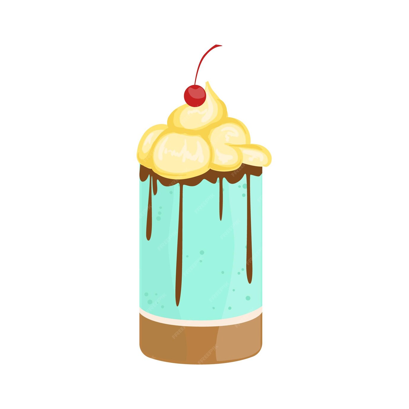 Premium Vector Personal Cake With Whipped Cream And Cherry Decorated Big Special Occasion