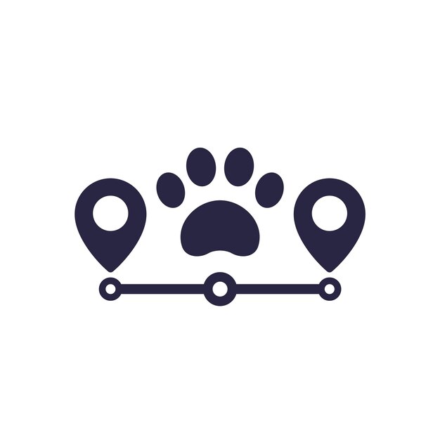 Premium Vector | Pet tracking icon on white Premium Vector | Pet tracking icon on white