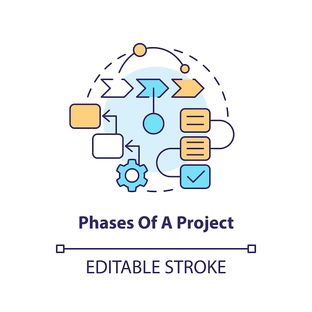 Premium Vector | Phases of project concept icon Premium Vector | Phases of project concept icon