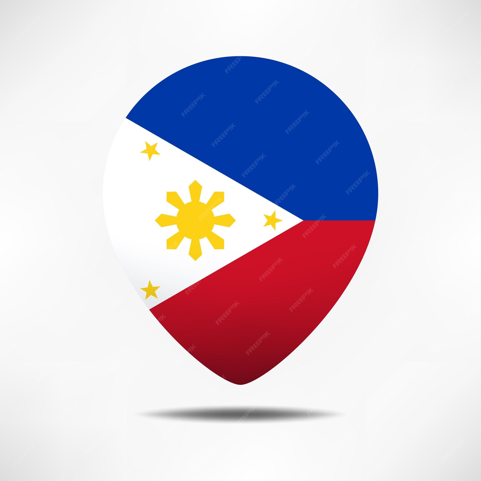 Premium Vector | Philippines map pointers flag with shadow pin flag Premium Vector | Philippines map pointers flag with shadow pin flag