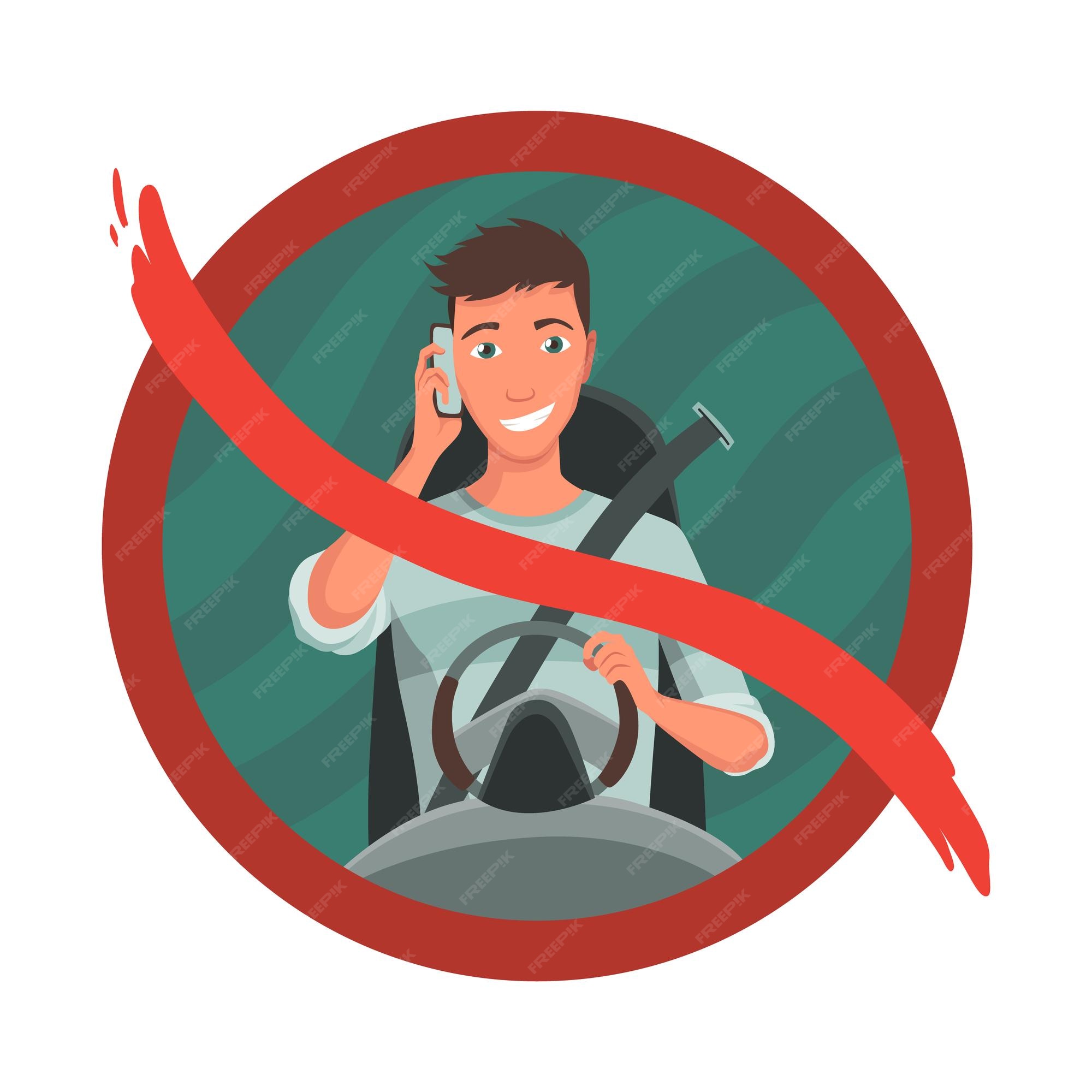 Premium Vector | Phone while driving safety driving rules do not use ... Premium Vector | Phone while driving safety driving rules do not use ...