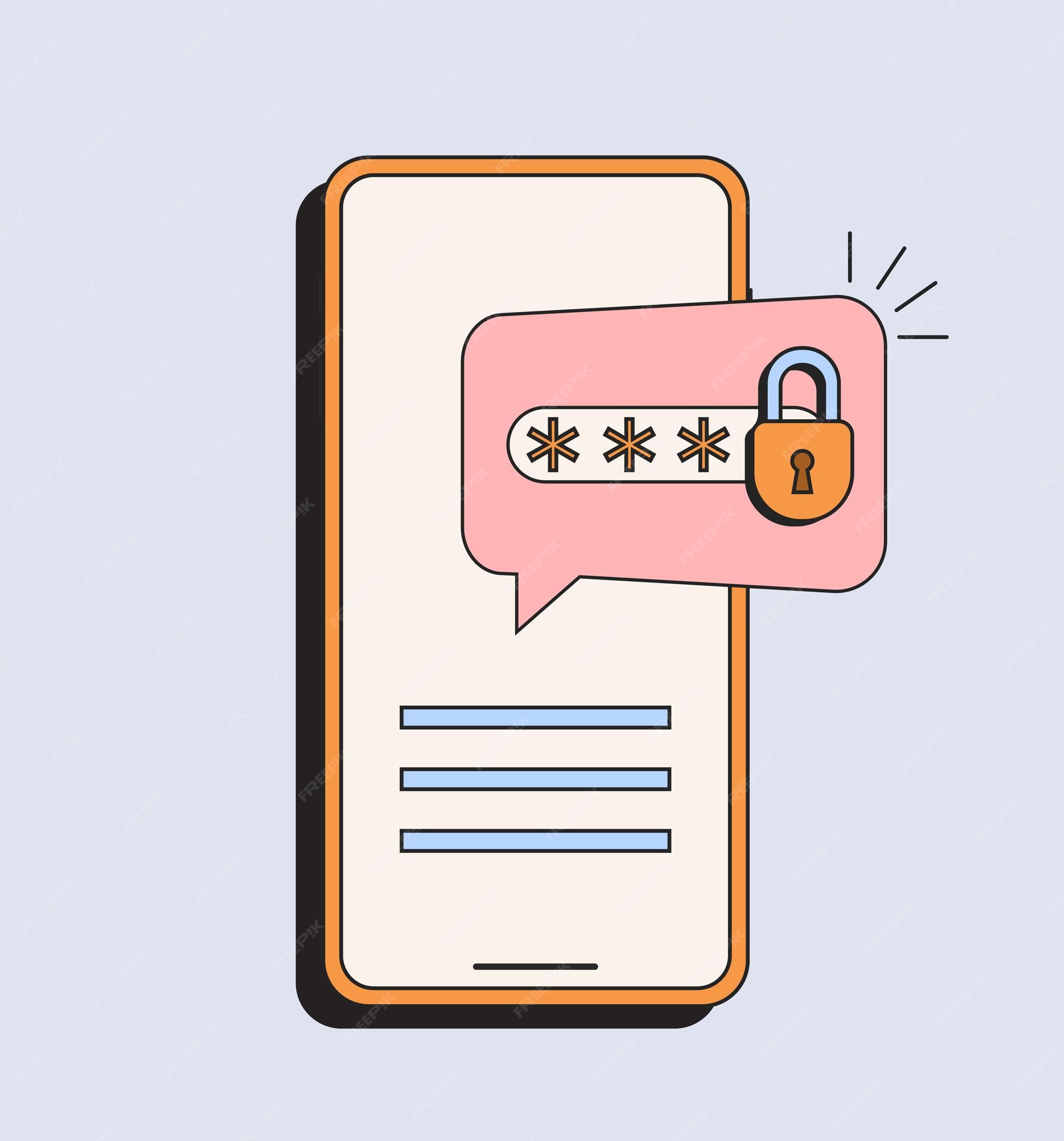 Premium Vector Phone With Password Verification Code Message On Smartphone Passcode Interface