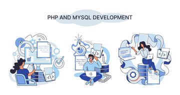 Premium Vector | Php and mysql development software website developer programmer service ...