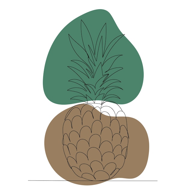 Premium Vector | Pineapple drawing one continuous line vector Premium Vector | Pineapple drawing one continuous line vector