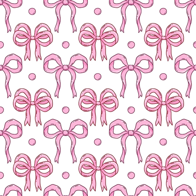 Premium Vector | Pink bows and ribbons seamless pattern Valentines ... Premium Vector | Pink bows and ribbons seamless pattern Valentines ...