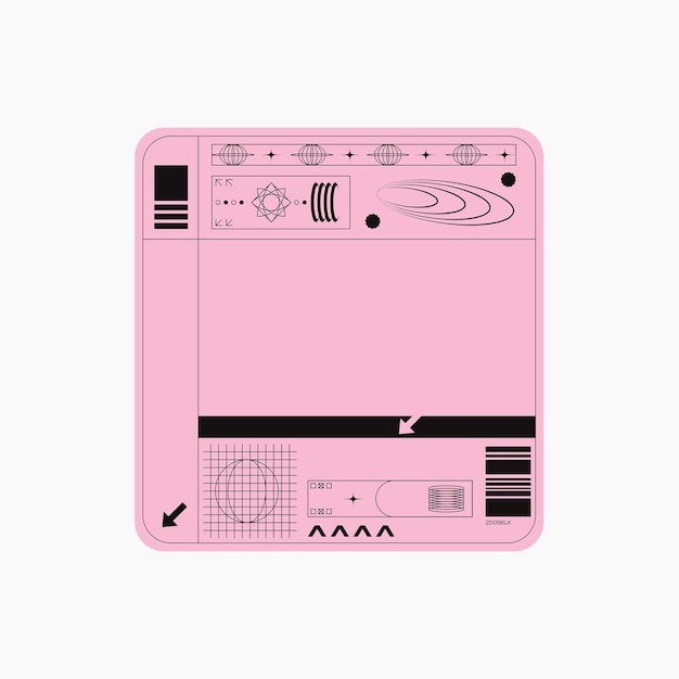 Premium Vector | Pink brutalist sticker Premium Vector | Pink brutalist sticker