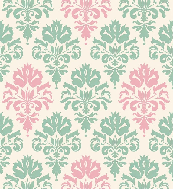 Premium Vector | A pink and green floral pattern on a white background Premium Vector | A pink and green floral pattern on a white background