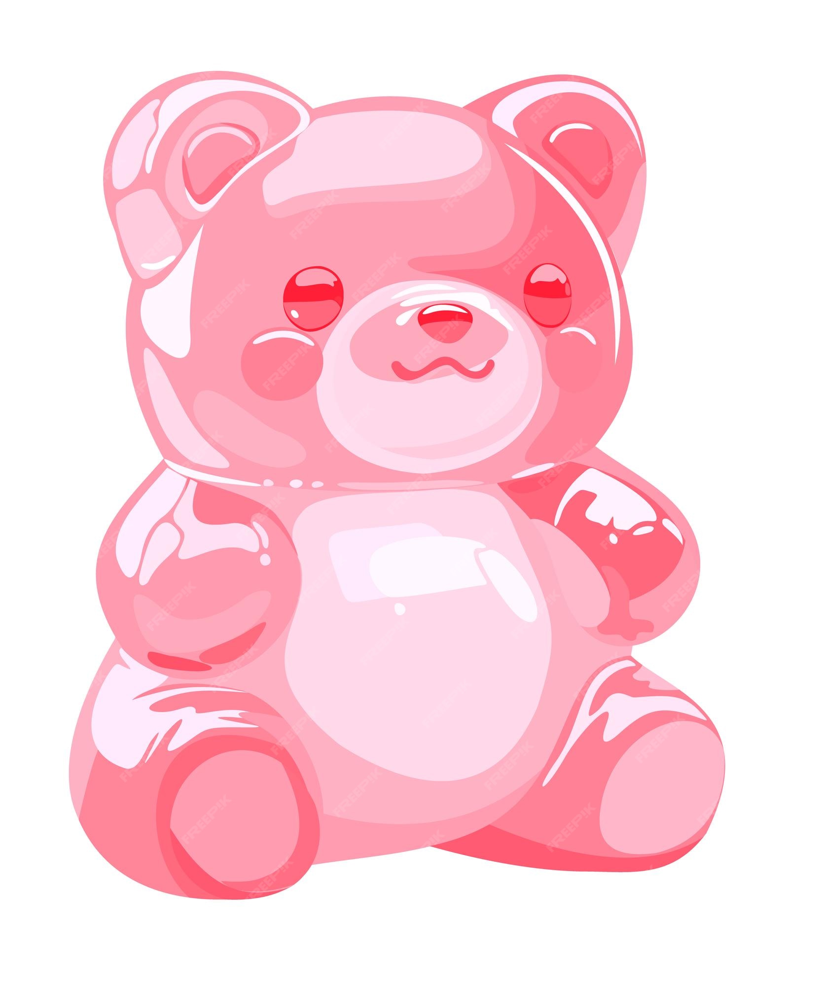 Premium Vector Pink Gummy Bear Jelly Bear Fruit Gummy Vector Isolated Illustration