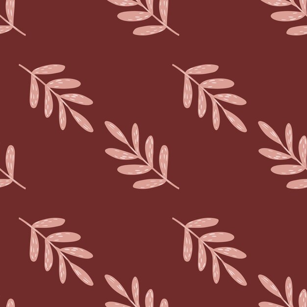 Premium Vector | Pink leaves branches seamless pattern. Premium Vector | Pink leaves branches seamless pattern.
