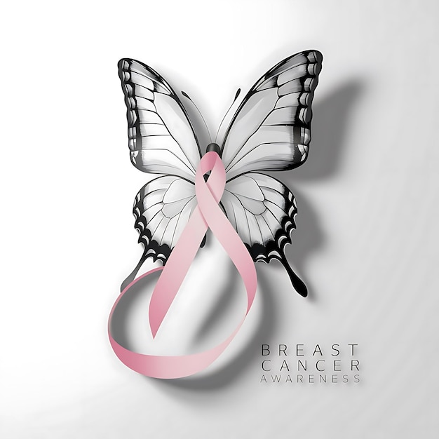 Butterfly Pink Ribbon Vectors And Illustrations For Free Download