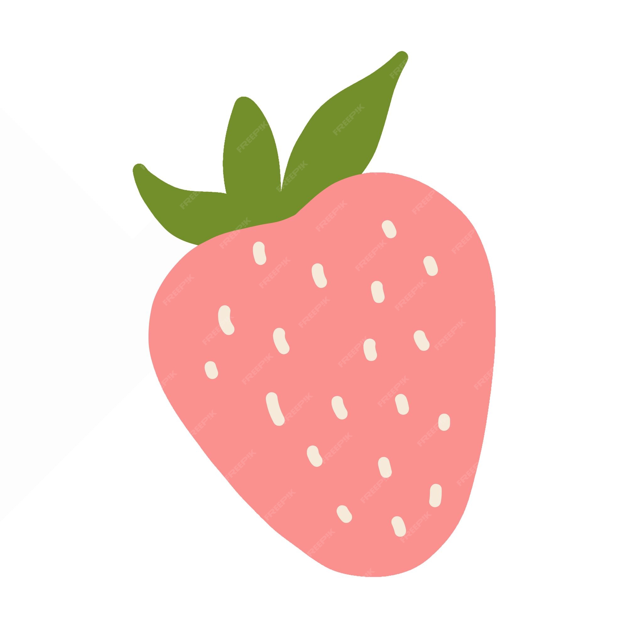 Premium Vector Pink Strawberry Single Garden Berry