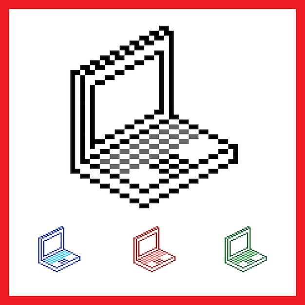 Premium Vector | Pixel 8 bit notebook in different colors vector image Premium Vector | Pixel 8 bit notebook in different colors vector image