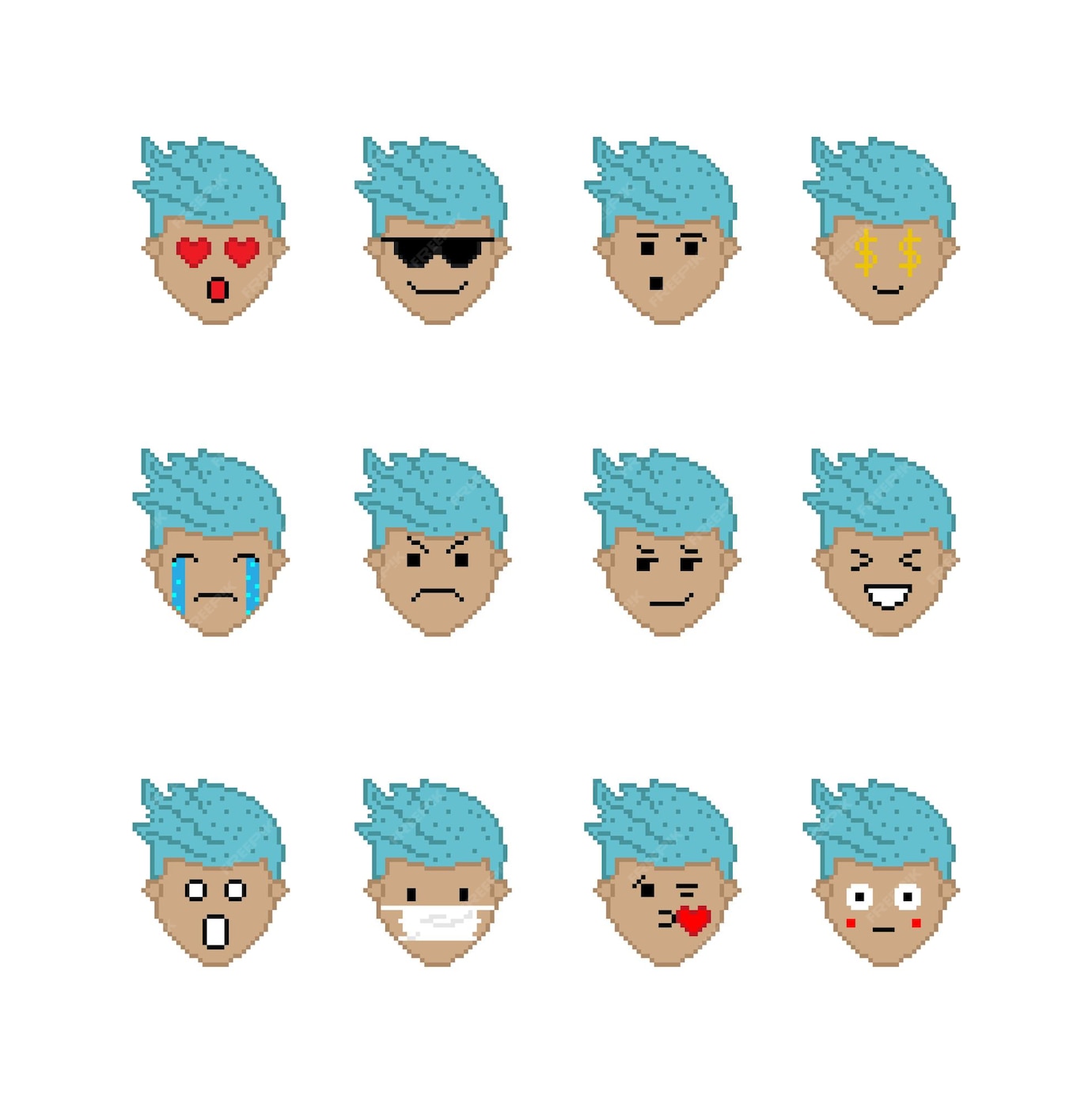 Premium Vector Pixel Art Of Emoji Design Express Yourself With Pixel Art Emoji Designs A